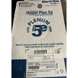 BERK-TEK | 10032223 HyperPlus 5e, Category 5e Plenum UTP Data Cable 24 AWG 4 pair solid bare ...